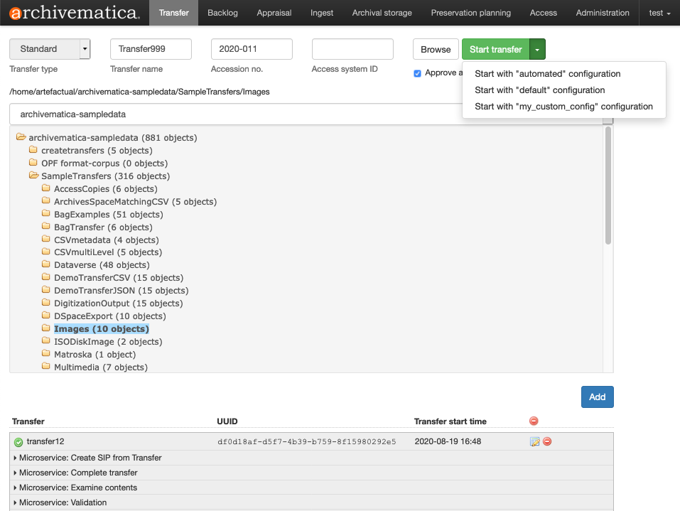 Transfer | Documentation (Archivematica 1.15.1) | Archivematica: open-source digital ...