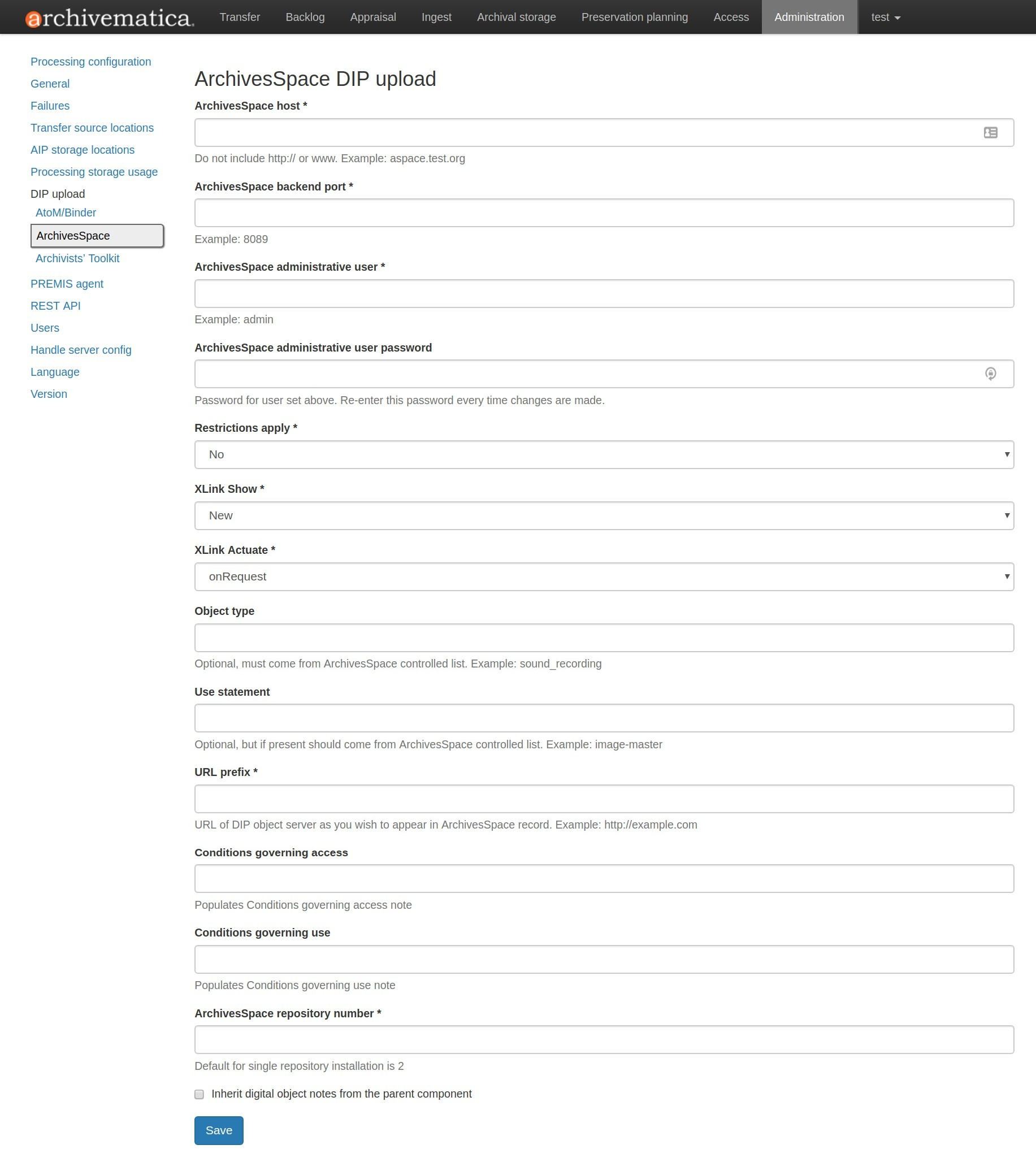 Dashboard Administration tab | Documentation (Archivematica 1.18.0) | Archivematica: open-source ...