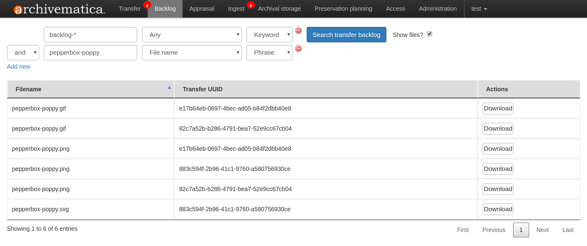 Backlog | Documentation (Archivematica 1.17.1) | Archivematica: open ...