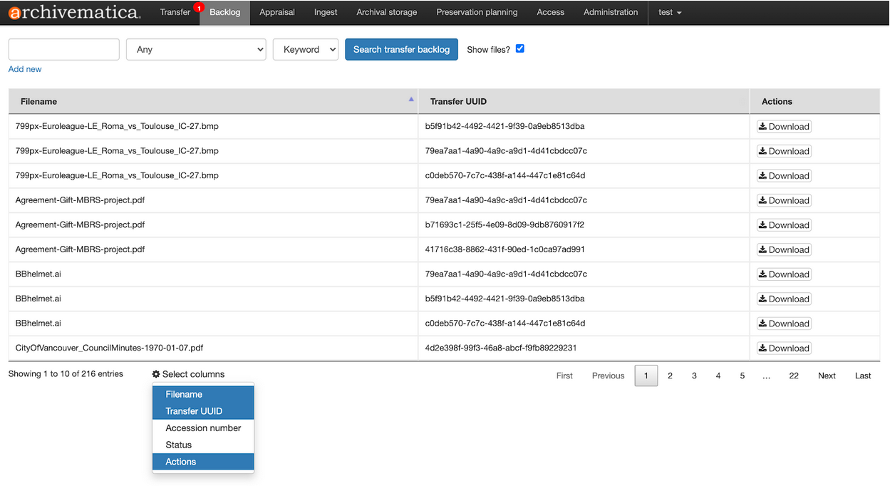 Backlog | Documentation (Archivematica 1.17.1) | Archivematica: open ...